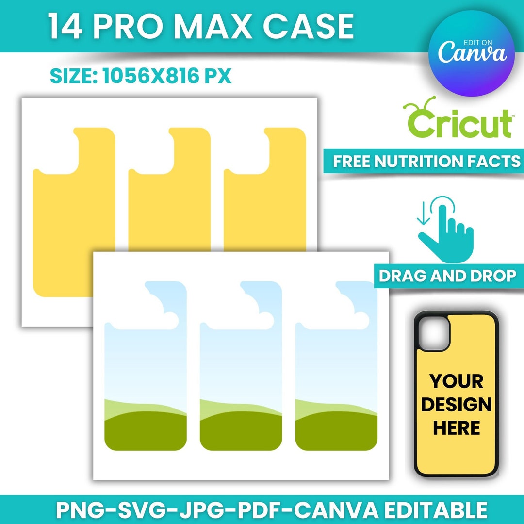 IPhone 14 Pro Max Case Template: Editable Canva SVG (digital Download ...