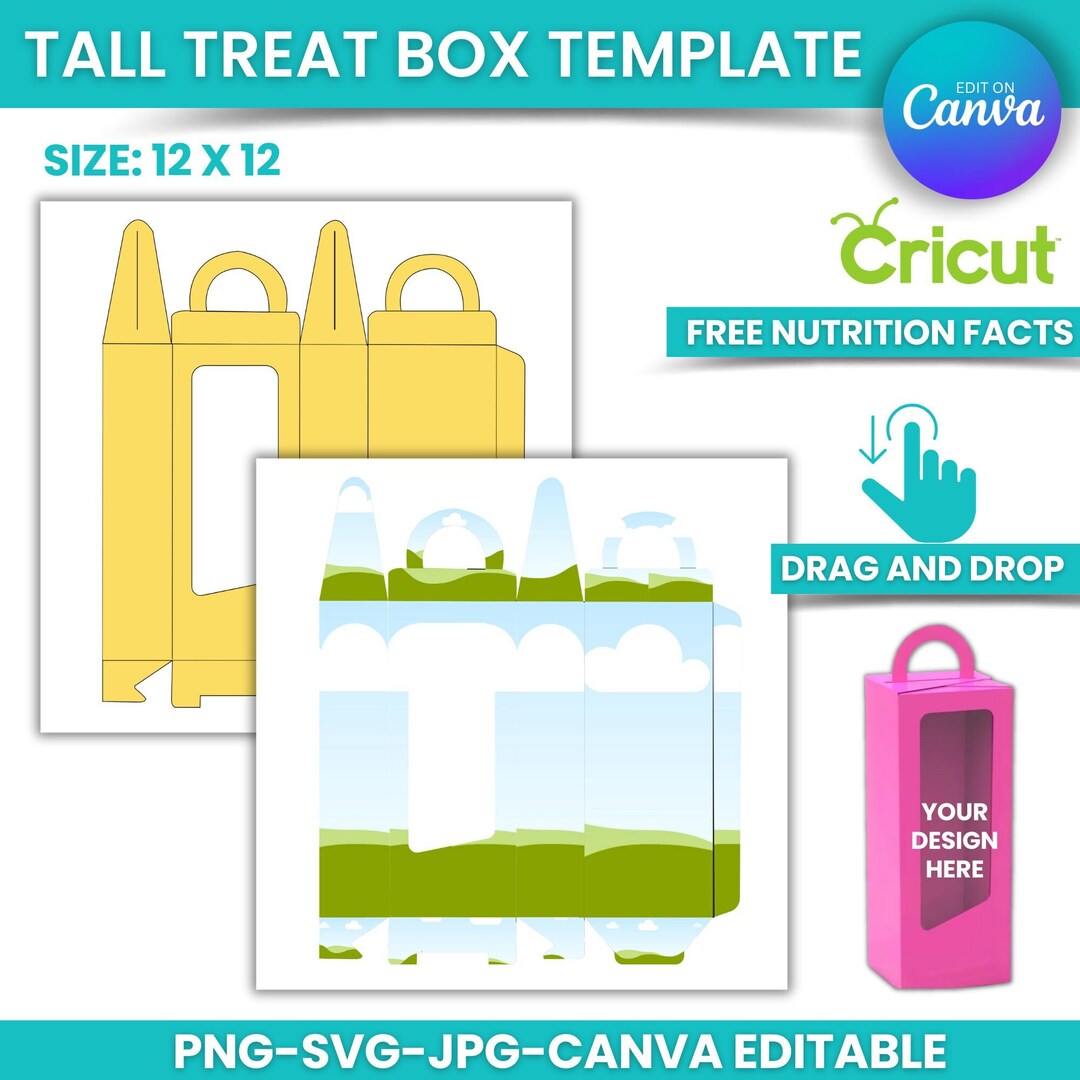 Tall Box Template, Doll Box Template, Window Box Svg, Party Favor Box ...