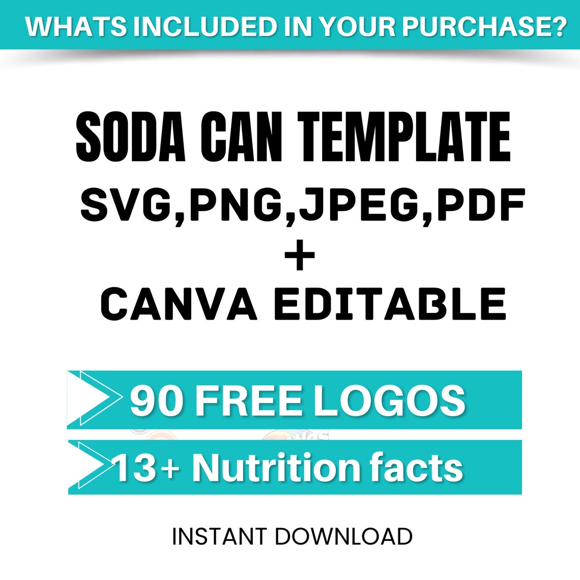 Editable Soda Can Label Template: Party Favor Wrapper (digital Download ...