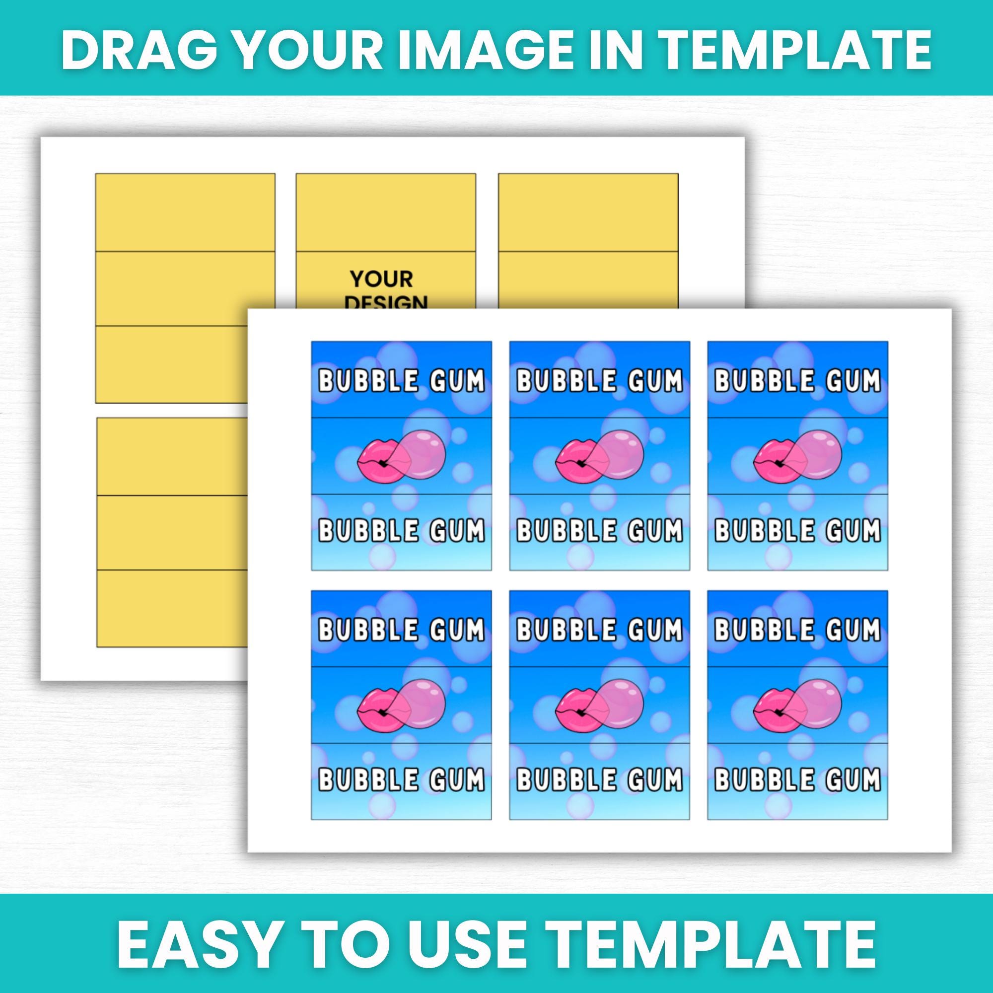 5 Gum Wrapper Template: Editable Canva Labels (digital Download) - Etsy