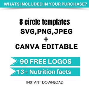 Circle Template Bundle, Blank Circle Label Template, Multipurpose ...