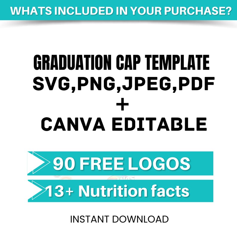 Graduation Cap Topper Template: Canva & SVG (digital Download) - Etsy