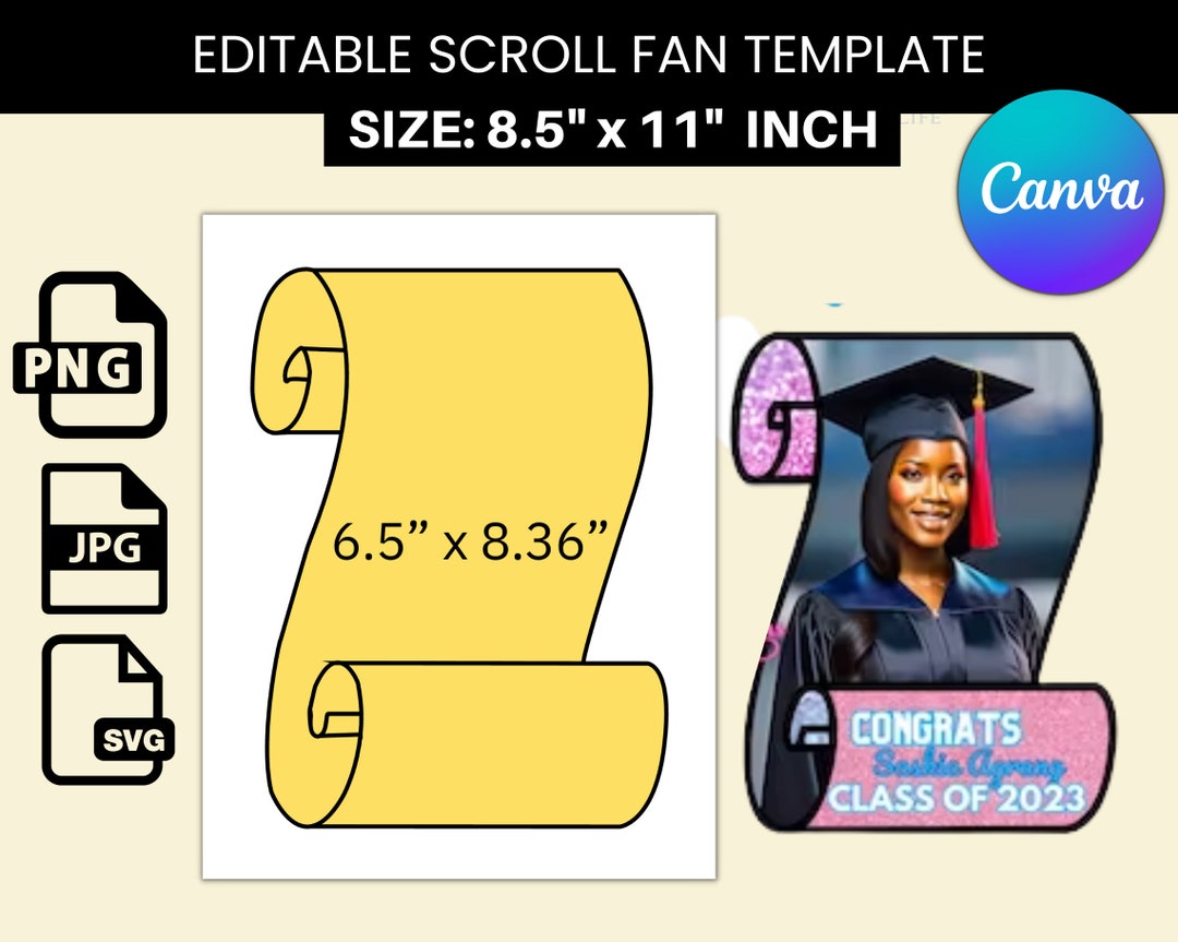 Graduation Scroll Fan Templates SVG College celebration - Etsy