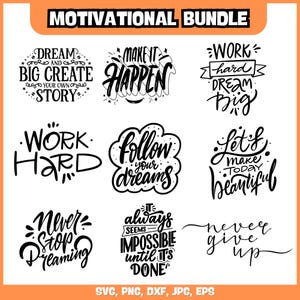 Inspirational Quotes SVG Bundle: Motivational Designs (digital Download ...
