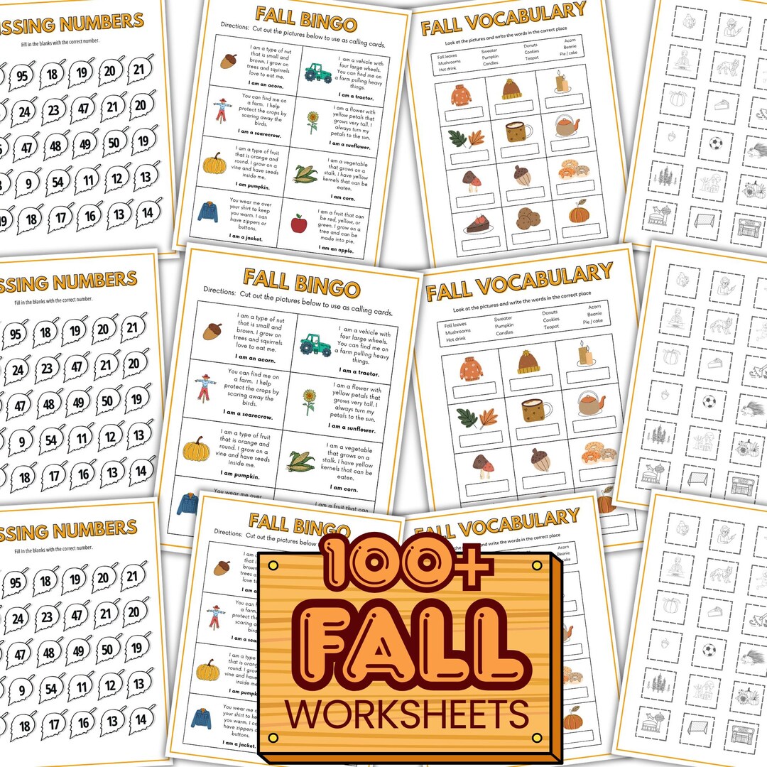 100+ Fall Kids Activities, Fall Printable Activity, Activity Sheets ...