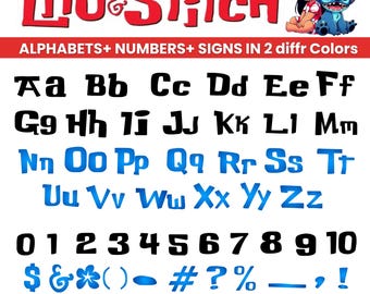 Lilo and Stitch SVG | Lilo and Stitch Alphabet PNG| Stitch TTF ...