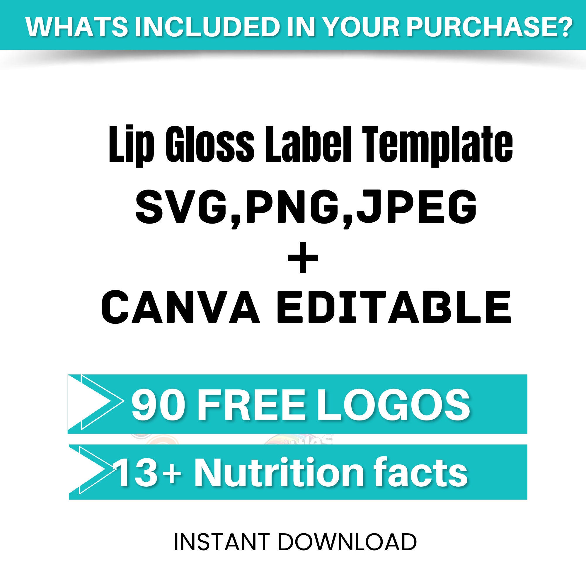 Lip Gloss Label Template: Blank Tube Wrapper, Canva & Cricut (digital ...