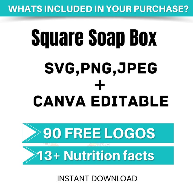 Square Soap Box Template: Printable SVG, Canva Editable (instant ...