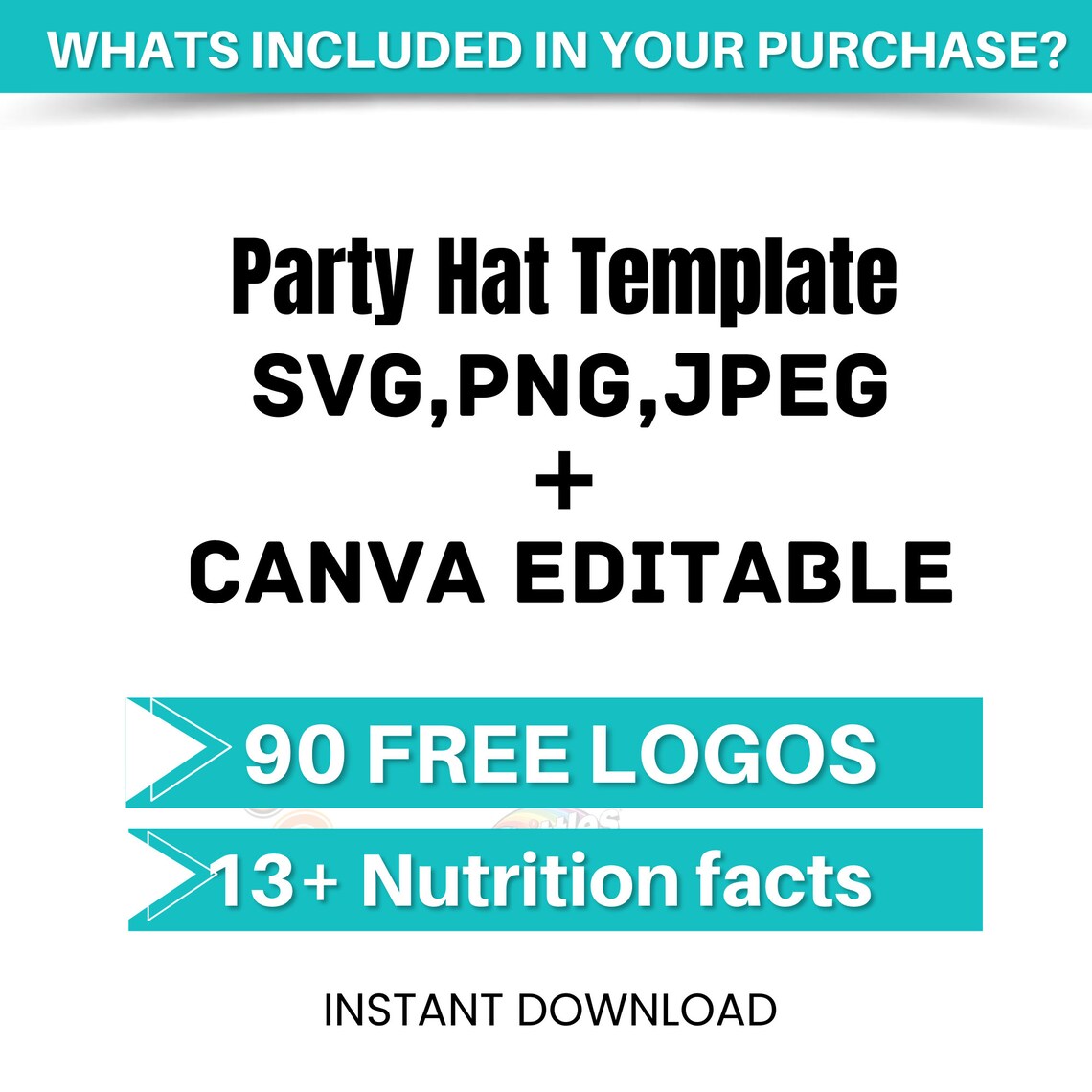 Printable Birthday Party Hat Template: SVG, PNG, Canva Editable ...