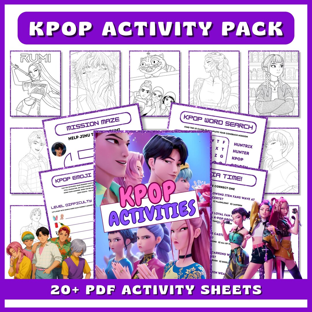 Kpop Demon Hunters Activity Pack | 25+ Printable Pages – Kpop Hunters ...