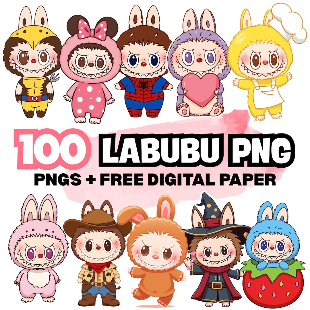 Labubu Designs Svg Png Bundle, Svg, Labubu Png Svg, Vector Digital File ...