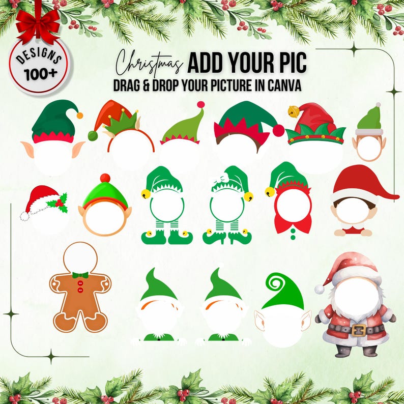 Christmas Elf Face PNG Bundle: DIY Photo Crafts (digital Download) - Etsy