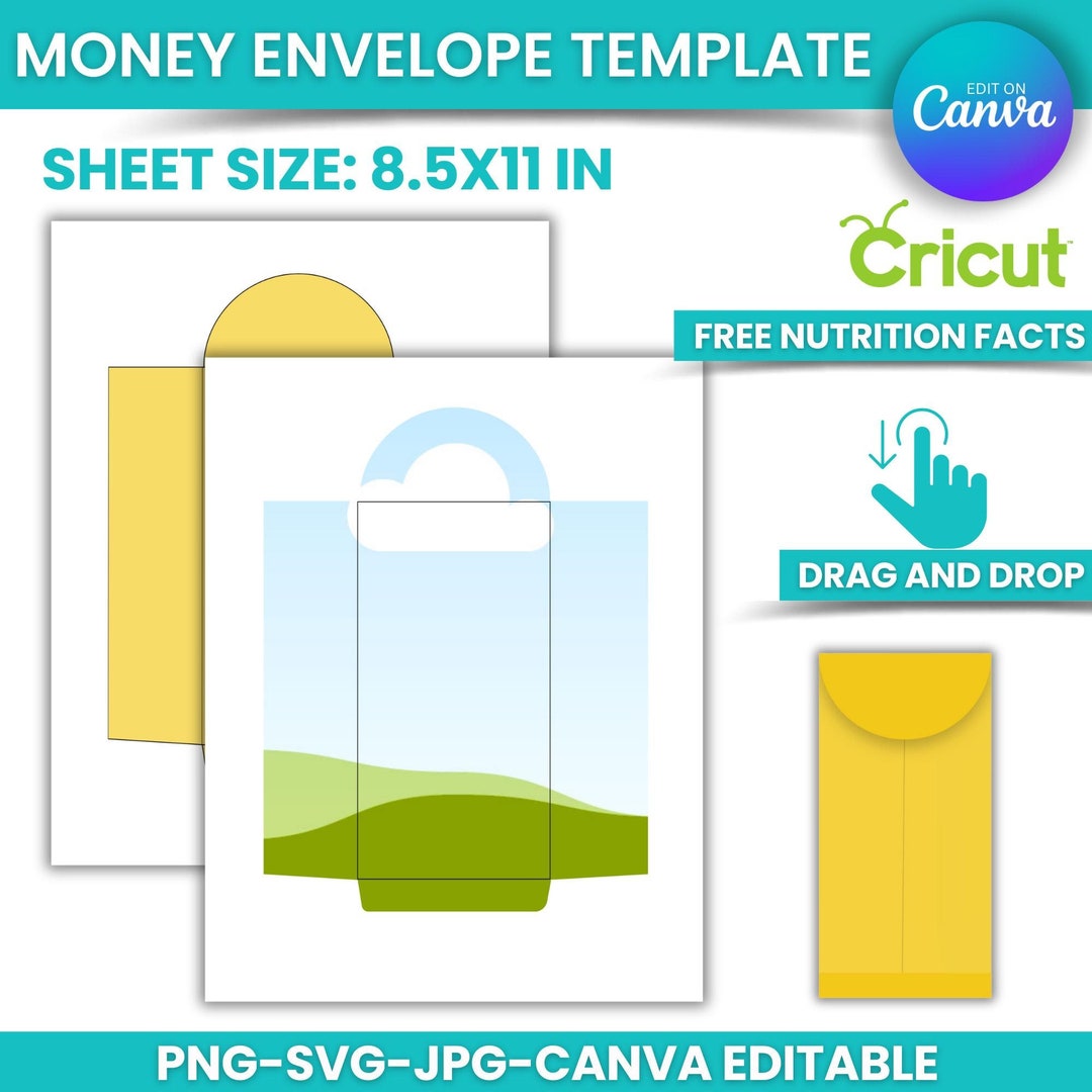Money Envelope Template, Cash Envelope Template, Money Holder SVG, PNG ...