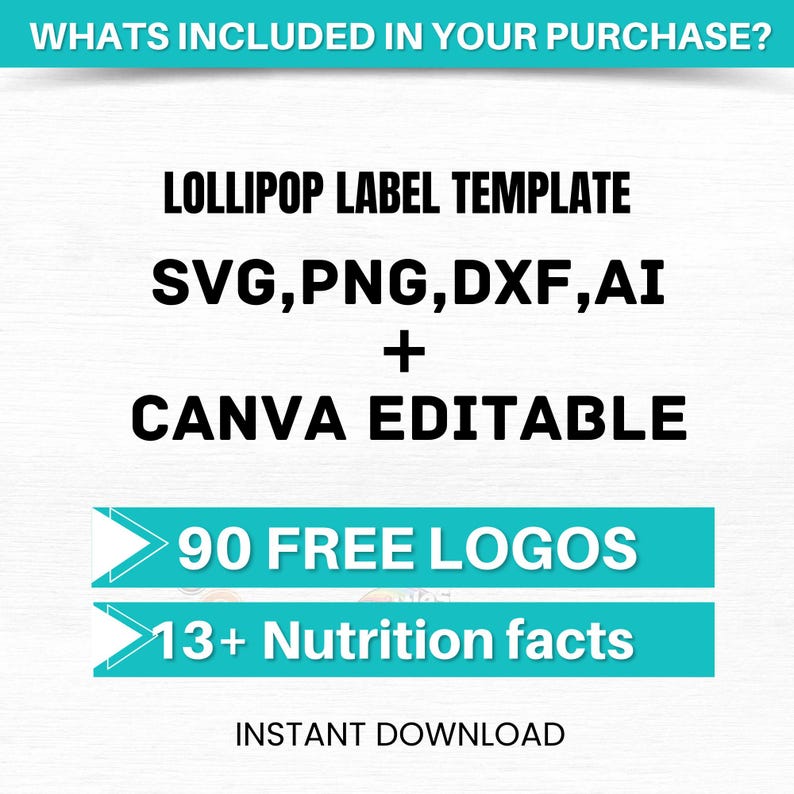 Lollipop Label Template: Editable Canva Design (digital Download) - Etsy