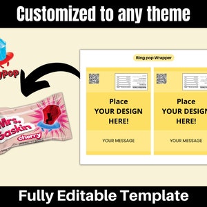 Ring Pop Template Ring Pop Wrapper Ring Pop Wrapper - Etsy