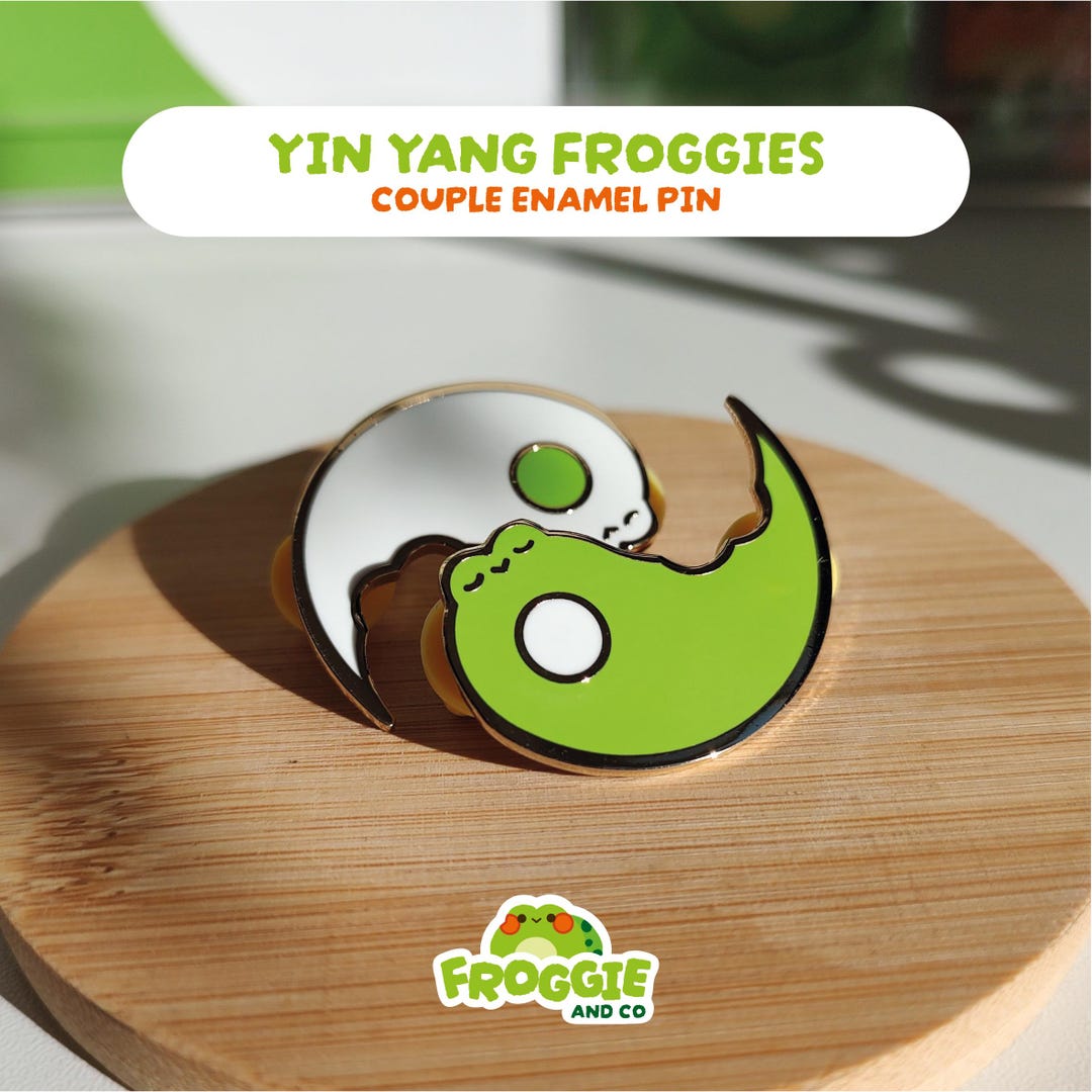 Yin Yang Froggies - Couple Enamel Pins | Cute Frogcore Matching Pins ...