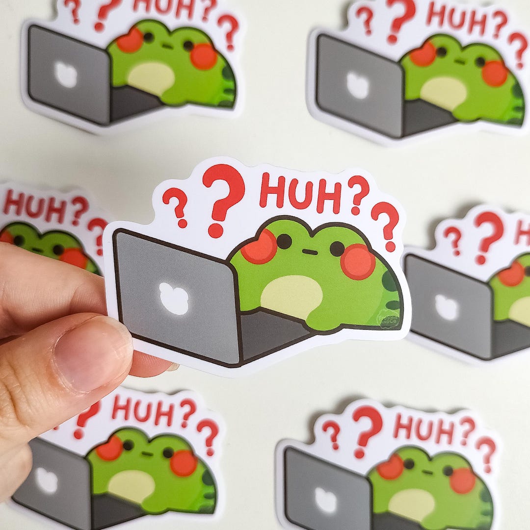 HUH Frog Matte Die Cut Sticker Frog Stickers Cute Stationery Deco ...