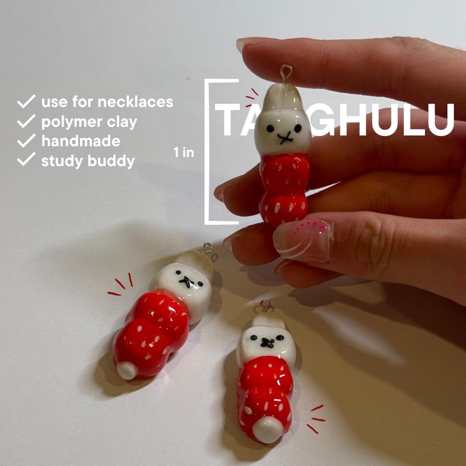 Strawberry Miffy Tangulu Polymer Clay Charm - Etsy
