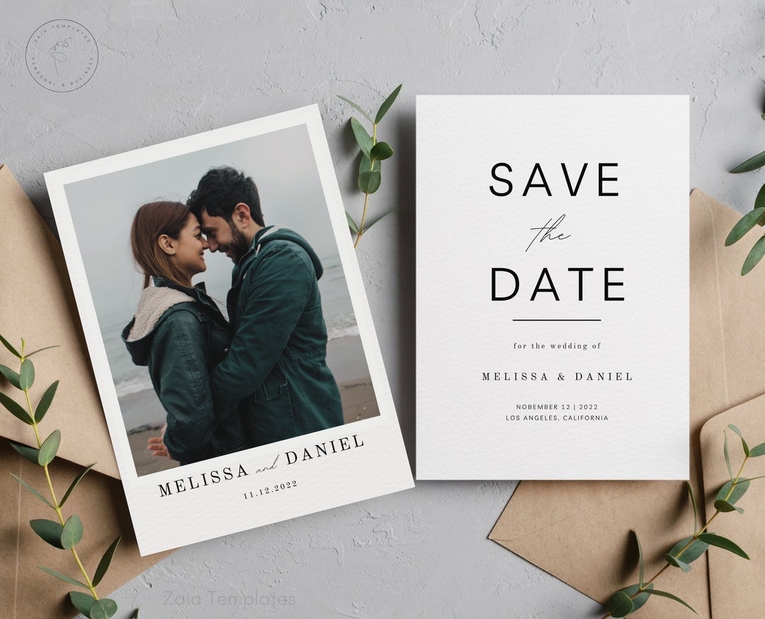 Save the Date With Photo Template, Save the Date Cards With Pictures ...