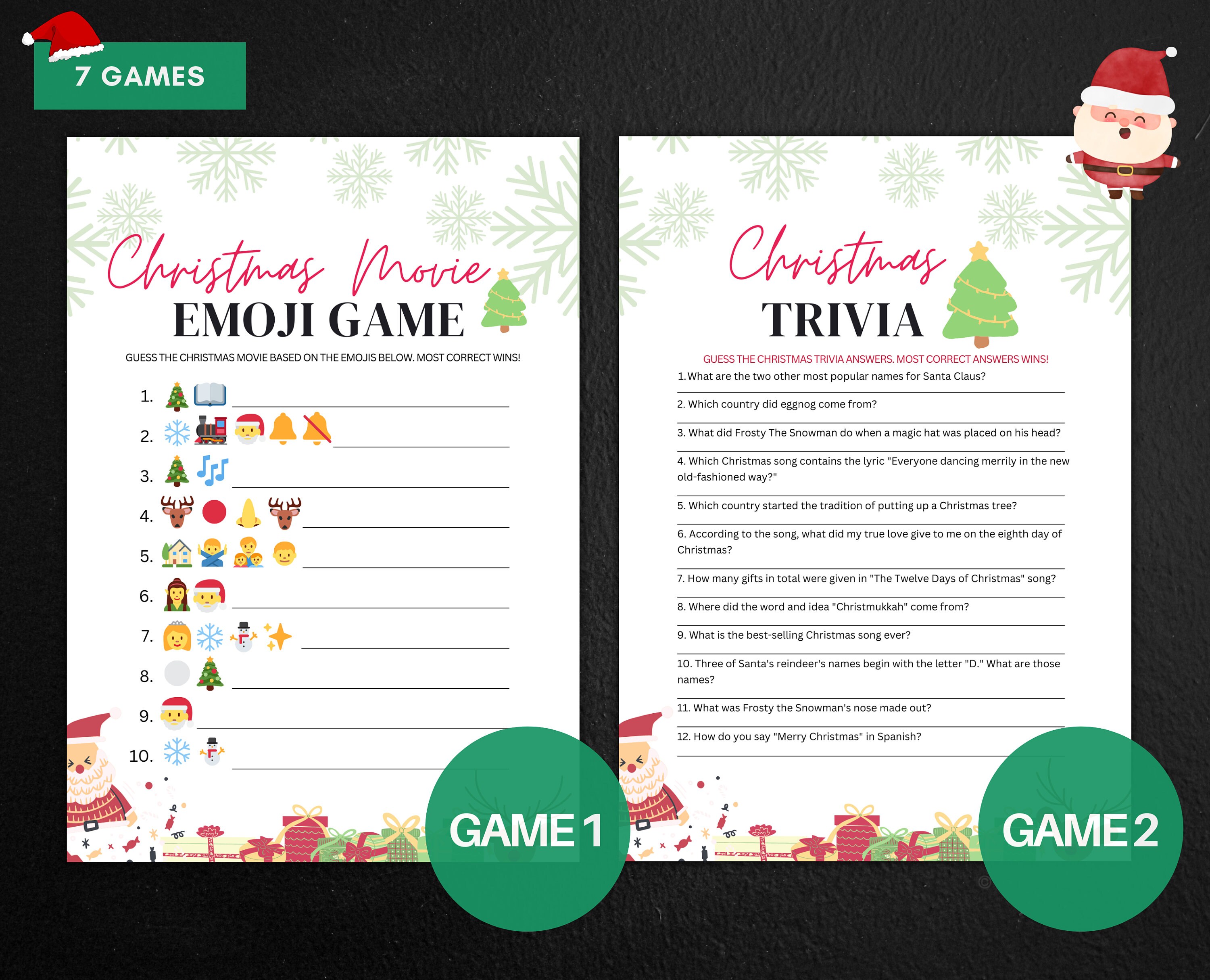 Printable Christmas Game Bundle Christmas Party Games Christmas Games ...