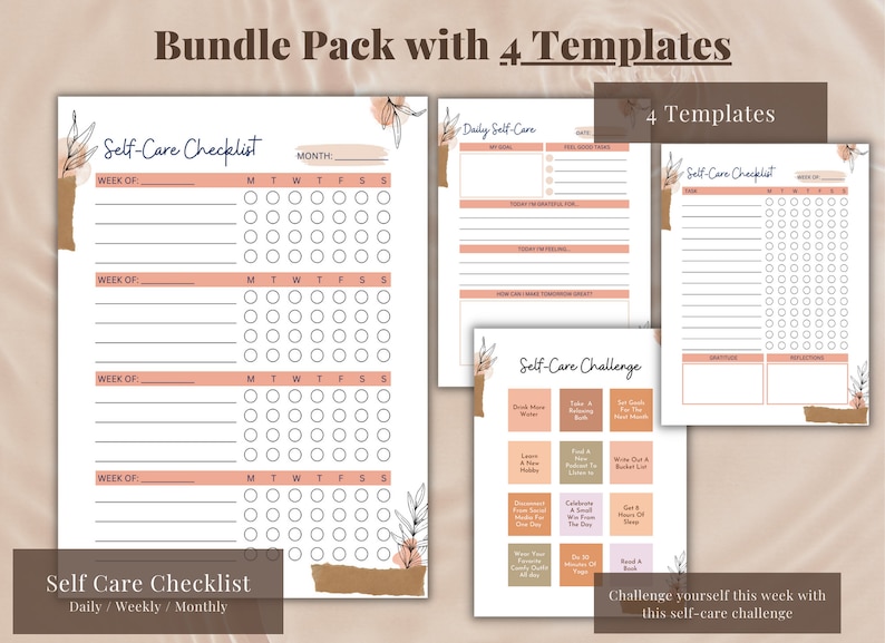 Self Care Checklist Self-care Planner Printable Selfcare - Etsy