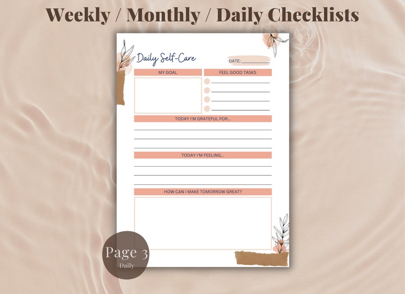 Self Care Checklist Self-care Planner Printable Selfcare - Etsy