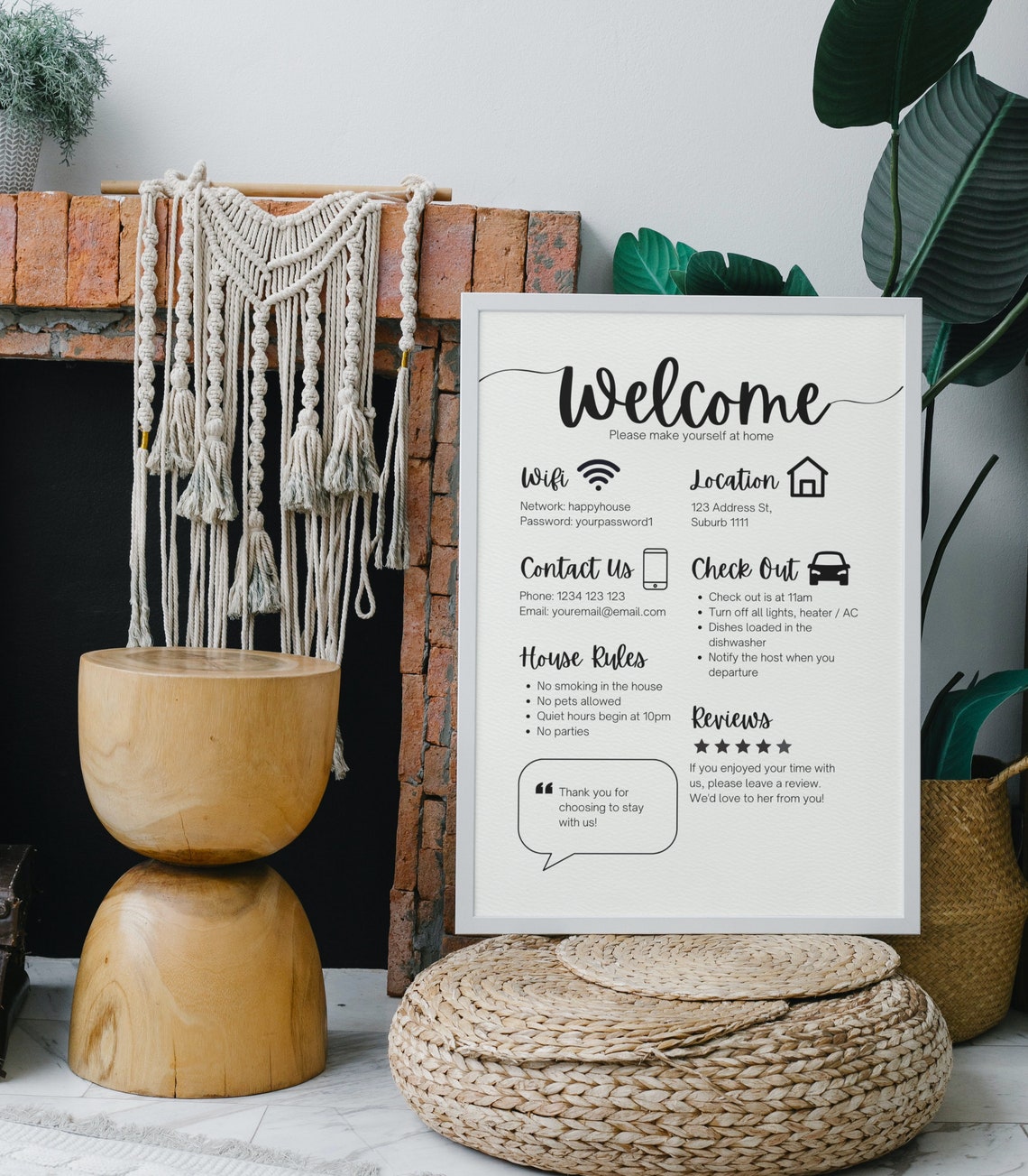 Welcome Sign for Airbnb Hosts, Guest Arrival Poster, Vacation Rental ...