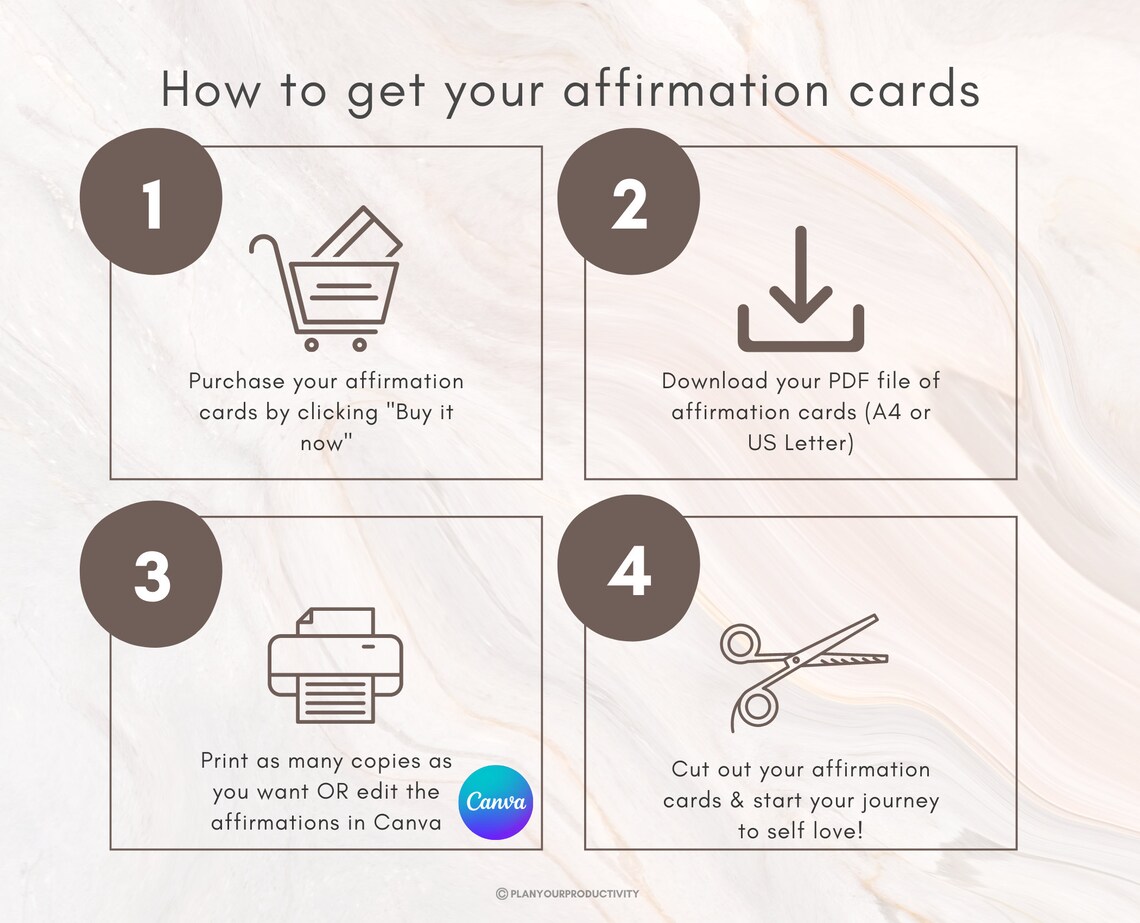 Positive Affirmation Card Deck, Vision Board Printable, Cards for Law ...