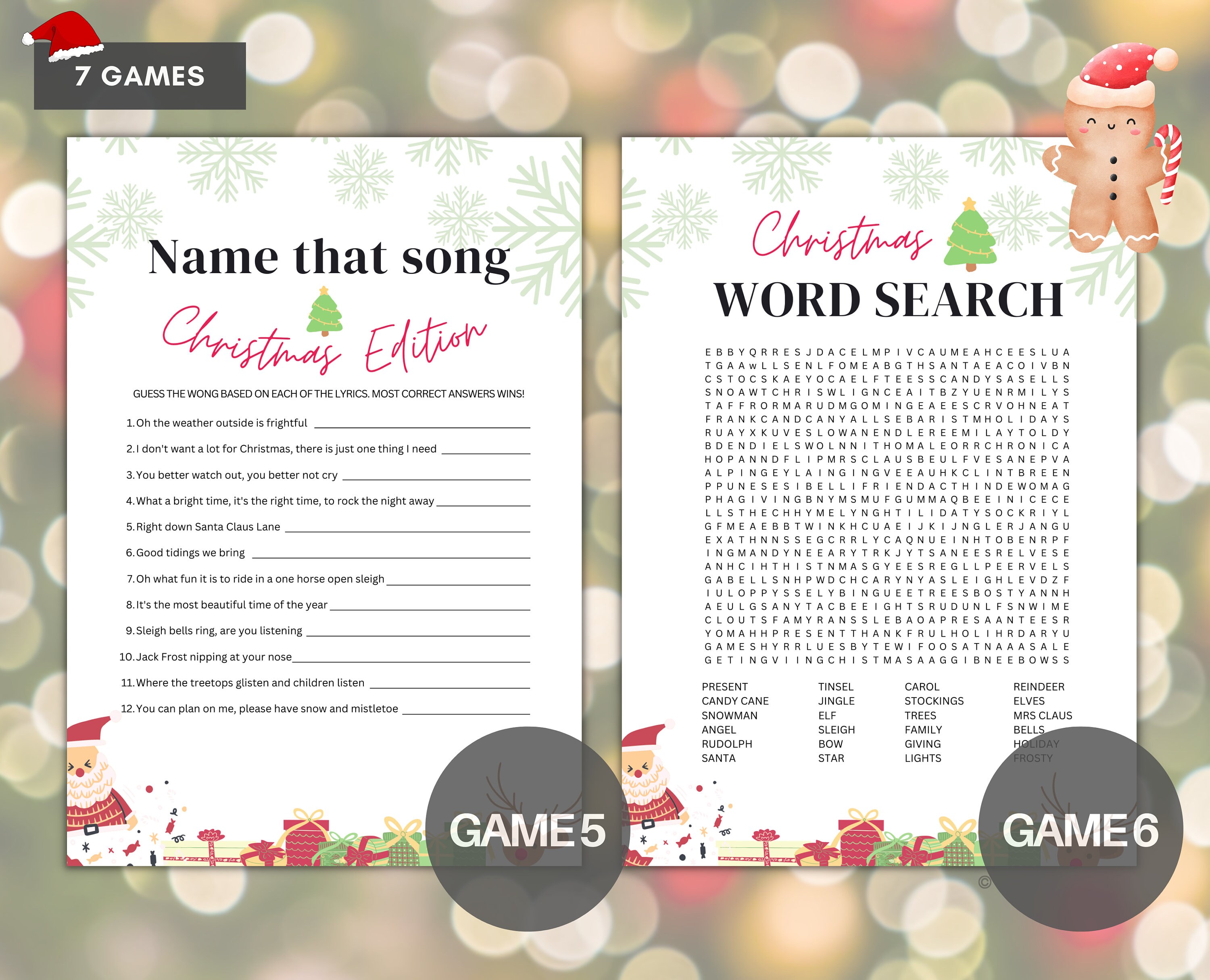 Printable Christmas Game Bundle Christmas Party Games - Etsy
