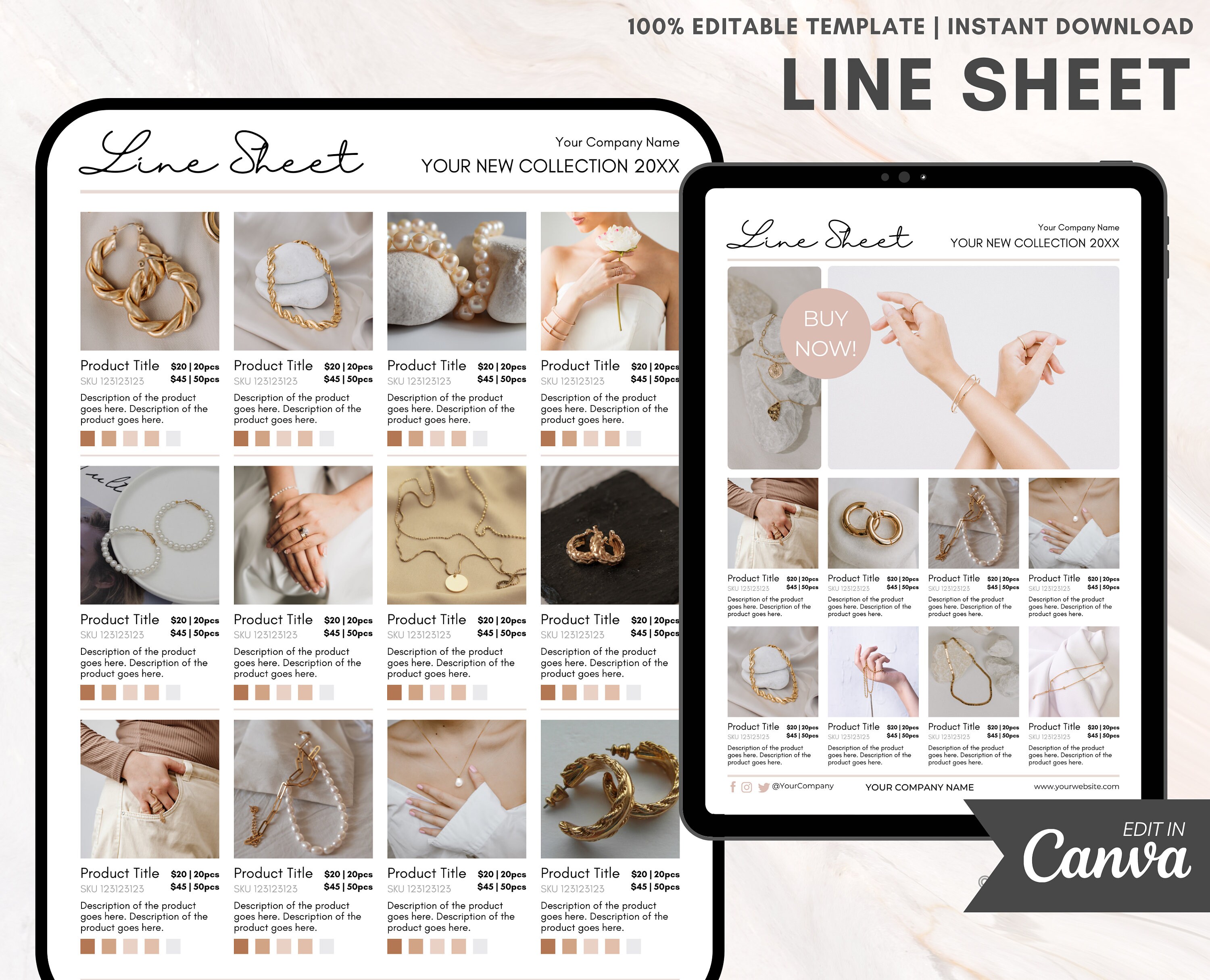 Printable Line Sheet | Wholesale Line Sheet, Wholesale Catalogue, Line ...
