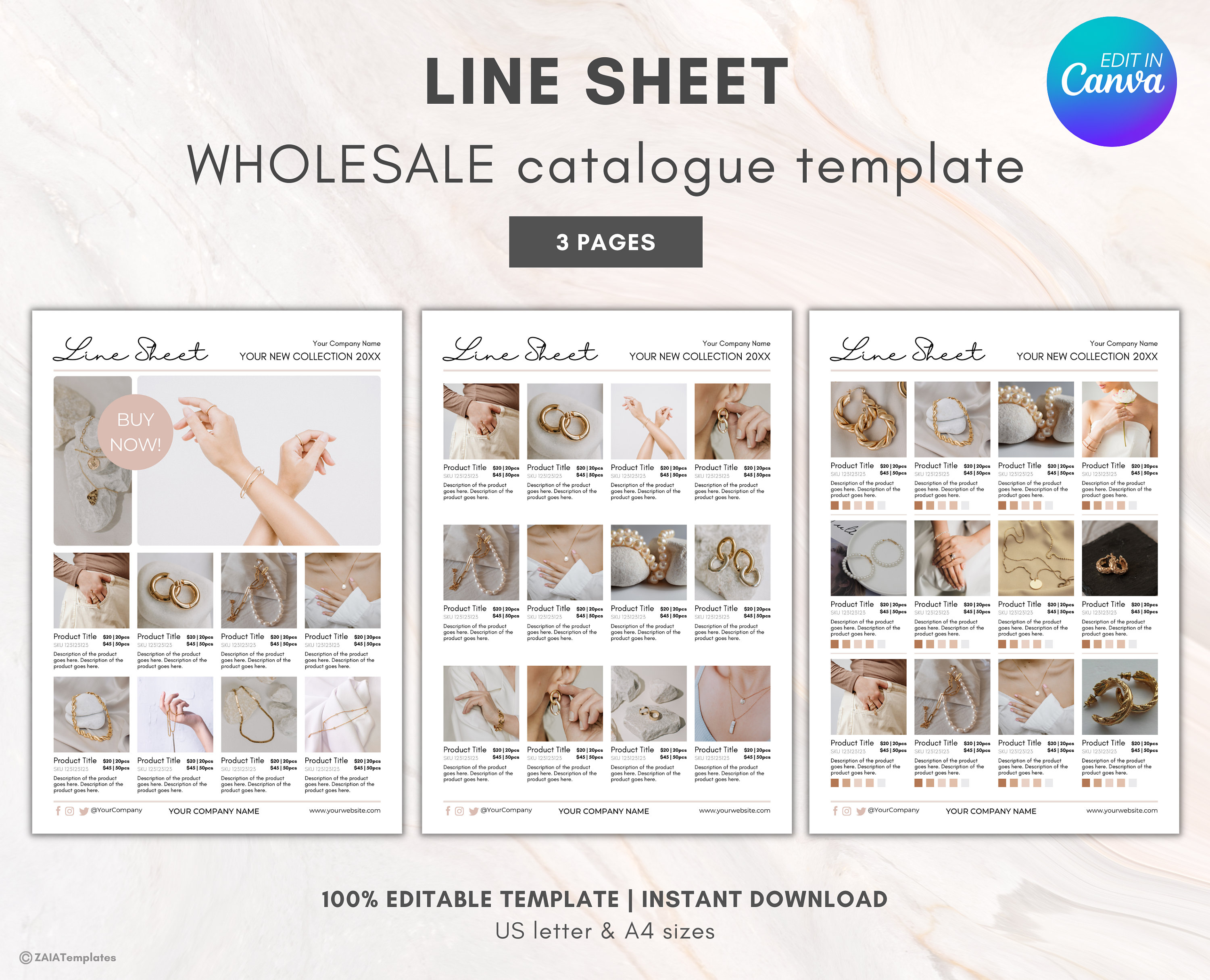 Printable Line Sheet | Wholesale Line Sheet, Wholesale Catalogue, Line ...