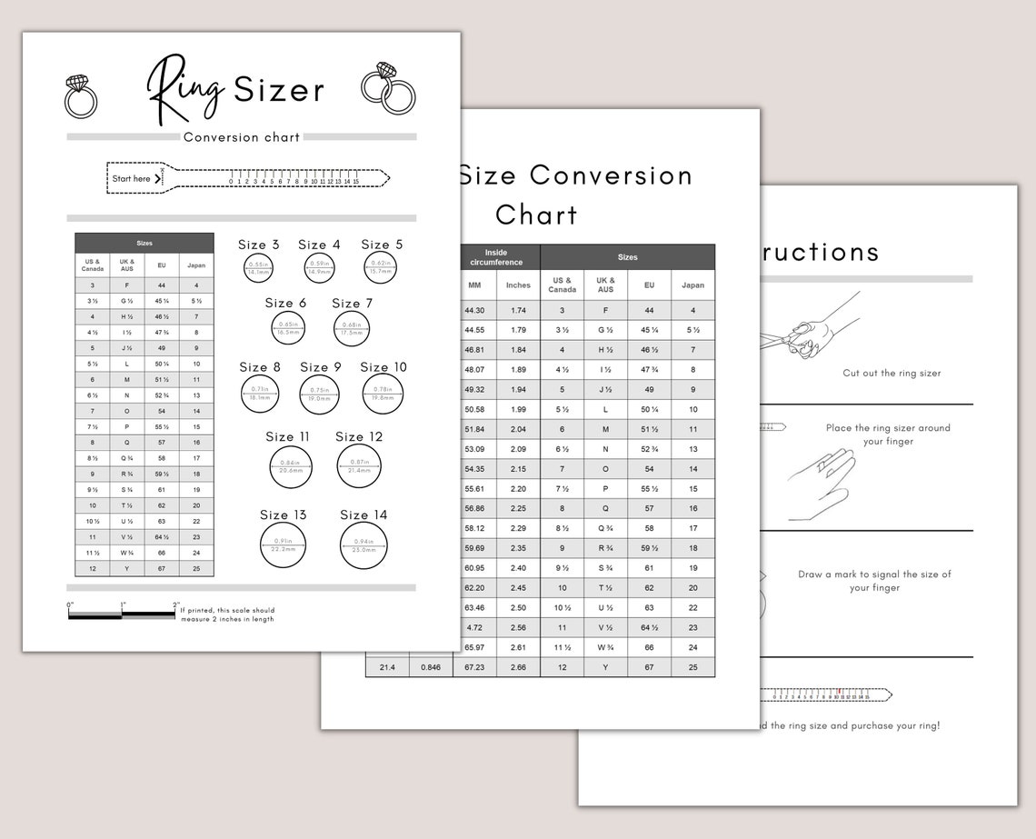 Printable Ring Sizer | Accurate Ring Size Finder | Measuring Tool ...