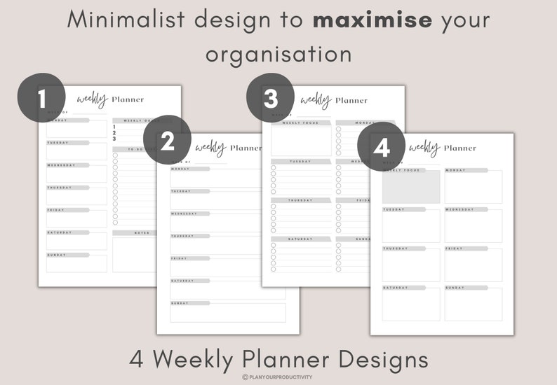 Weekly Planner Printable Schedule Everyday Reflection Goal - Etsy