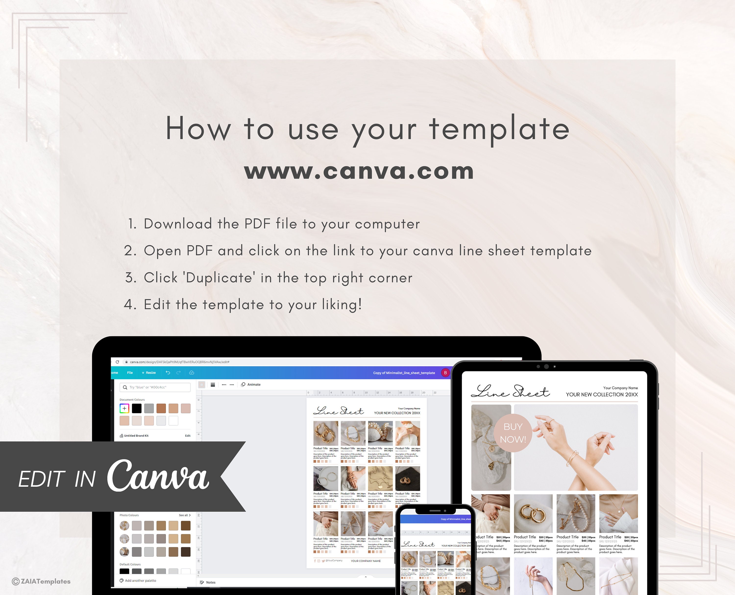 Printable Line Sheet | Wholesale Line Sheet, Wholesale Catalogue, Line ...