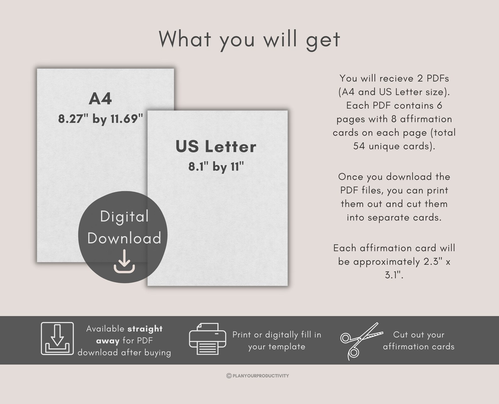 Positive Affirmation Card Deck Vision Board Printables Cards - Etsy