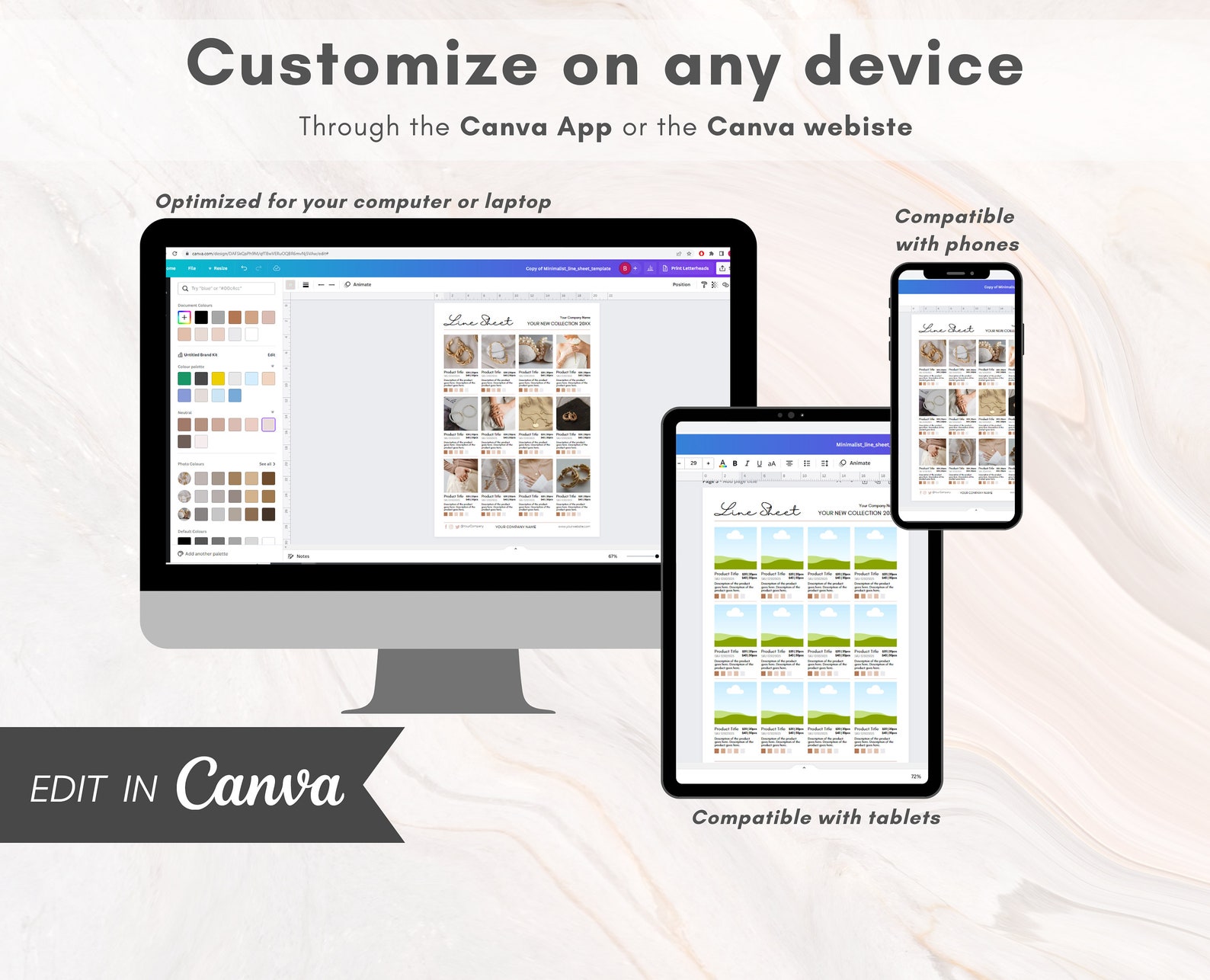 Printable Line Sheet | Wholesale Line Sheet, Wholesale Catalogue, Line ...