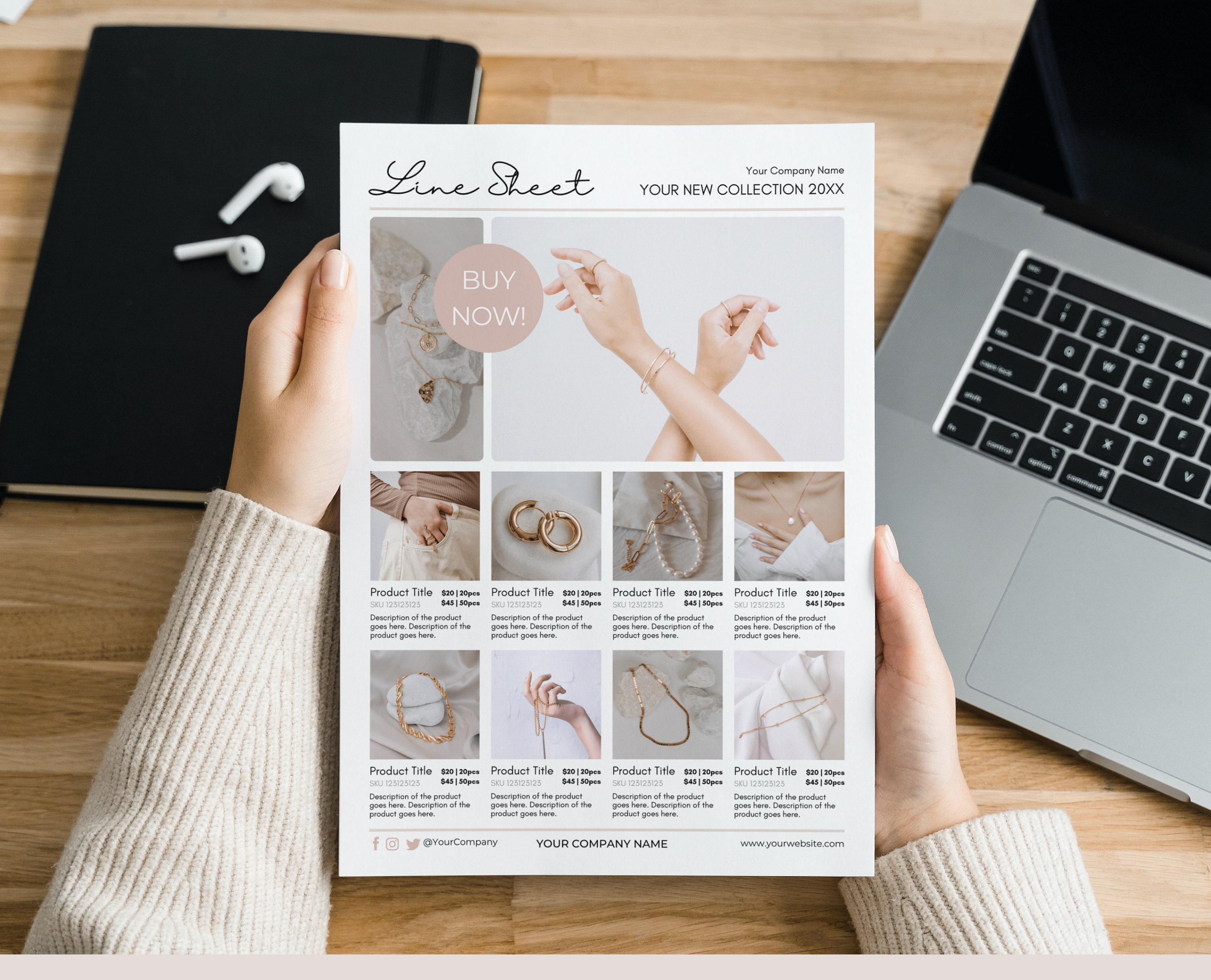 Printable Wholesale Line Sheet Template | Canva Editable (digital ...