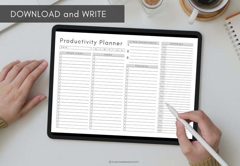 Productivity Planner Printable Planner Daily Planner - Etsy