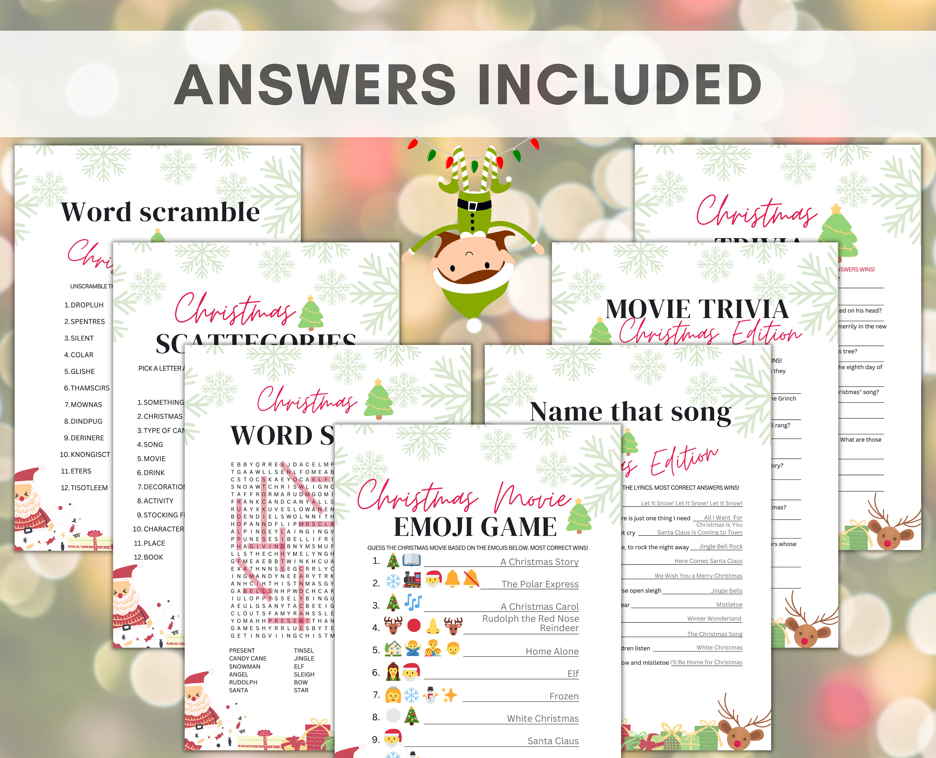 Printable Christmas Game Bundle Christmas Party Games - Etsy