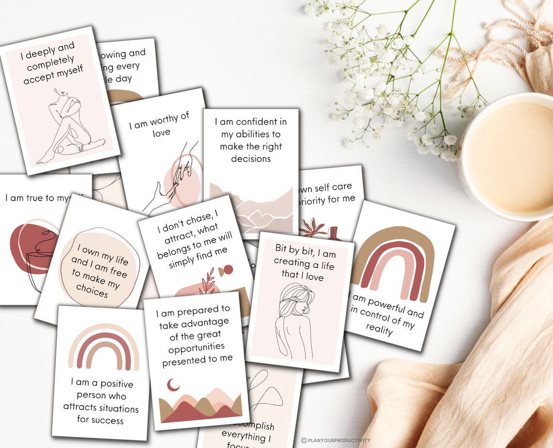 Positive Affirmation Card Deck, Vision Board Printable, Cards for Law ...