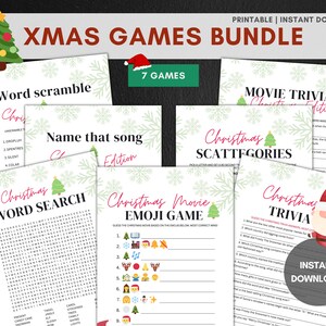 Printable Christmas Game Bundle Christmas Party Games Christmas Games ...