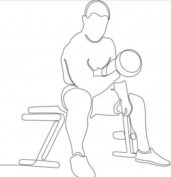 Continuous Line Art of Fitness Club With Exercising Athletic Man - Etsy