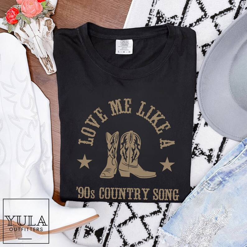90s Country Music Shirt Vintage Western Graphic Tee Cowgirl Boots Shirt ...