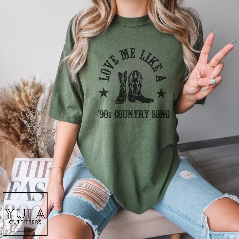 90s Country Music Shirt Vintage Western Graphic Tee Cowgirl Boots Shirt ...