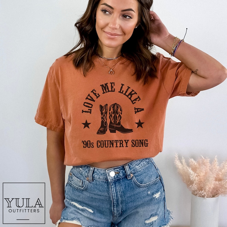 90s Country Music Shirt Vintage Western Graphic Tee Cowgirl Boots Shirt ...