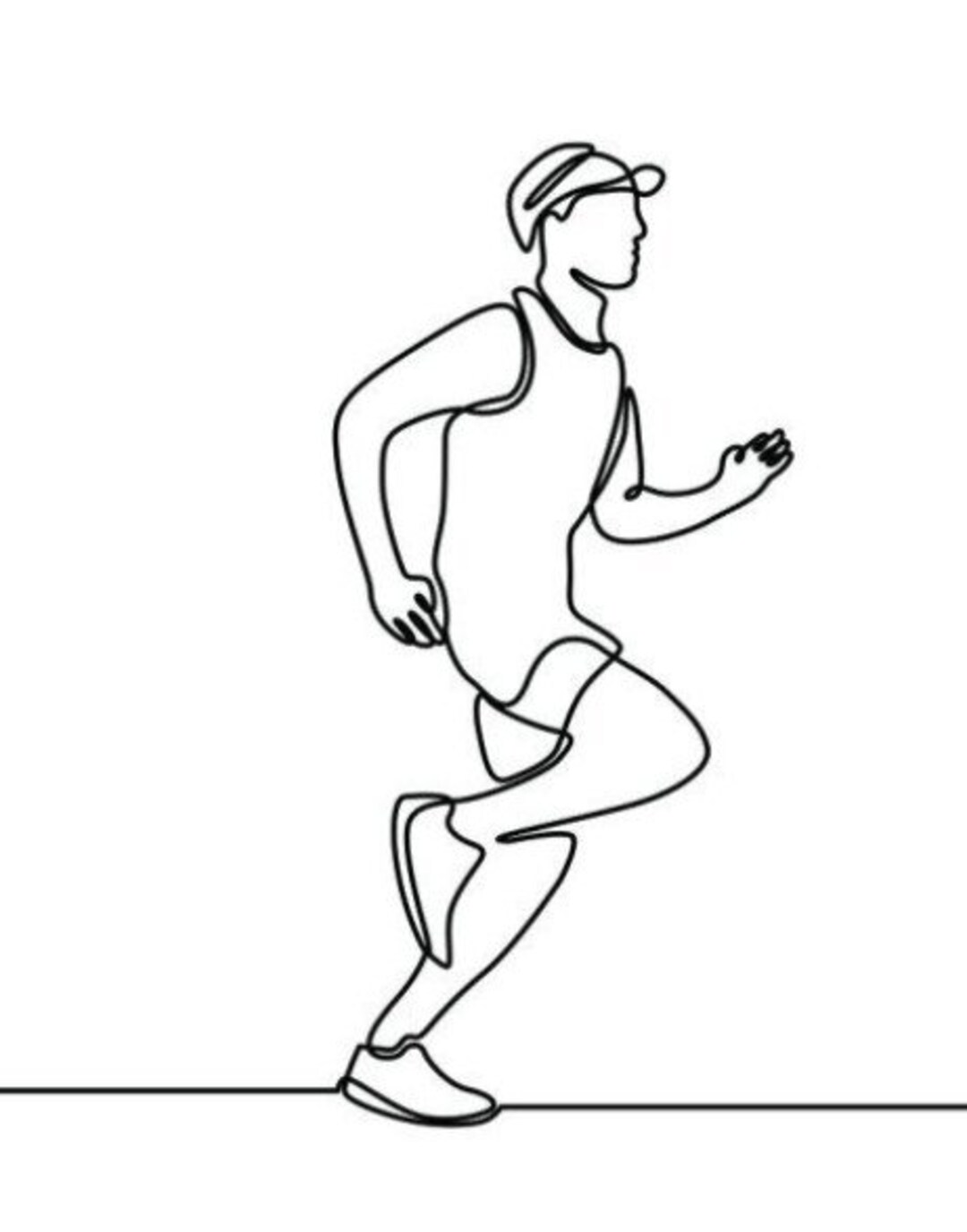 Continuous One Line Drawing of Athlete Running. - Etsy