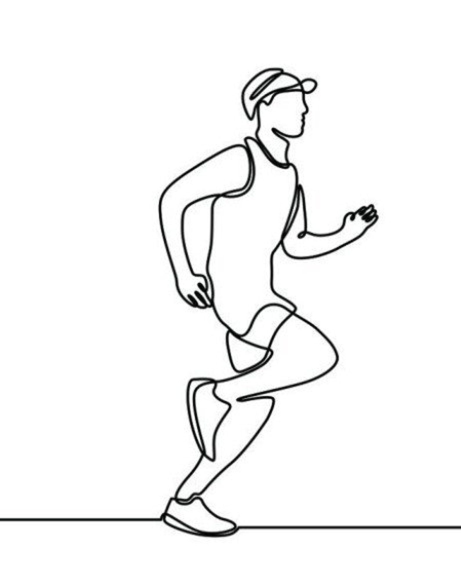 Continuous One Line Drawing of Athlete Running. - Etsy