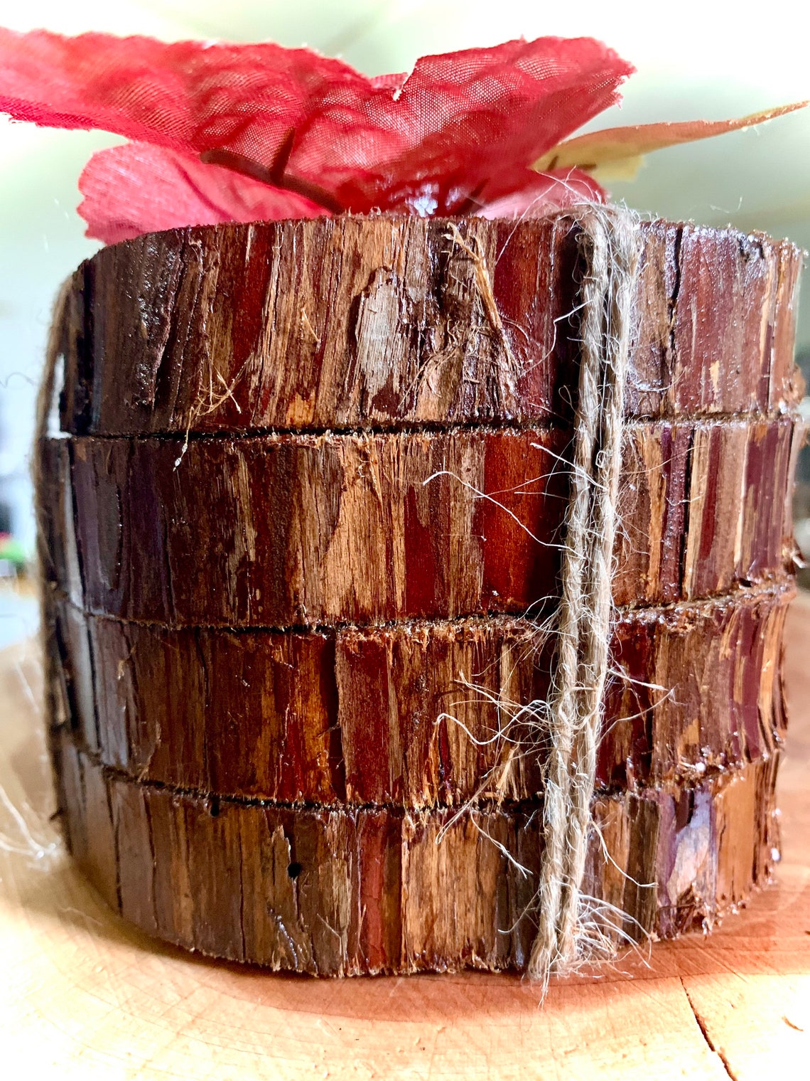 Handcrafted Raw Edge Cedar Wood Coasters set of 4 - Etsy