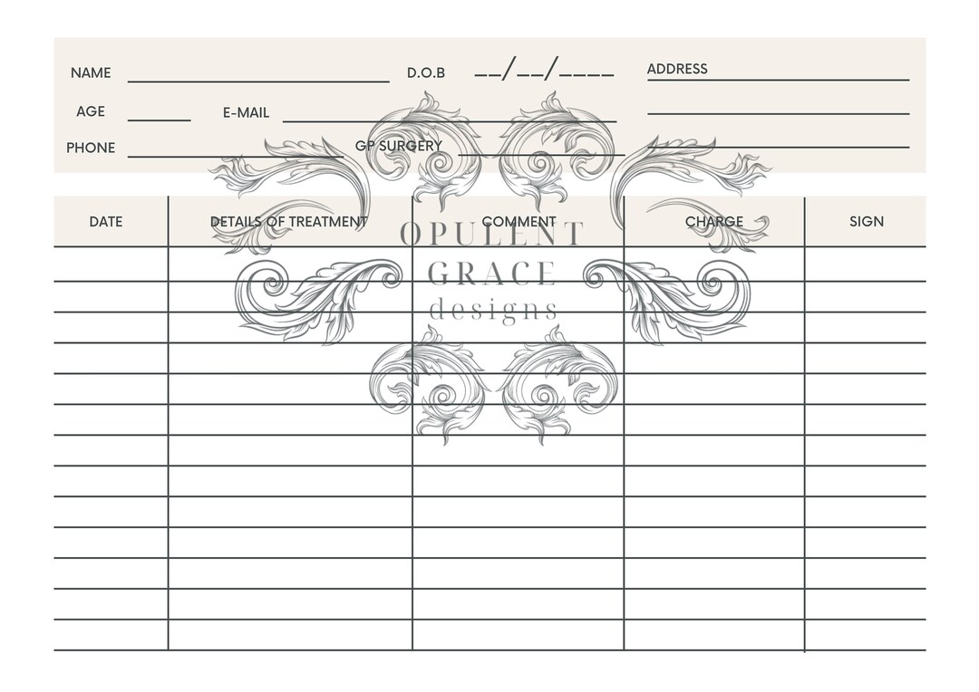 A6 Beauty Record Card - Etsy