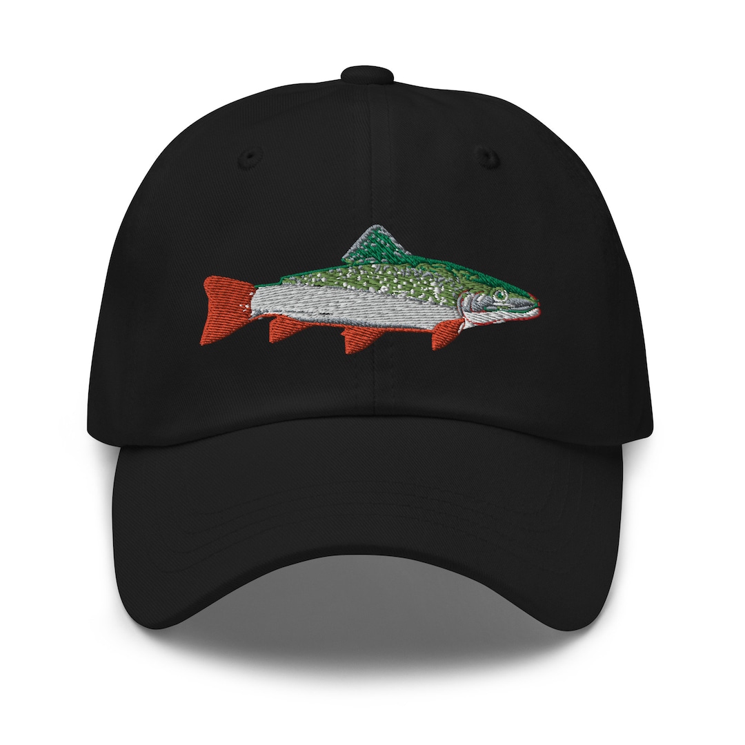 Trout Hat, Rainbow Trout Embroidered Baseball Cap, Trout Gifts, Trout ...